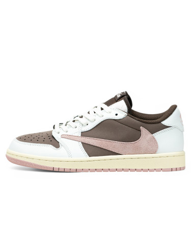 Jordan 1 Low x Travis Scott White Brown Pink купить с доставкой в Украине